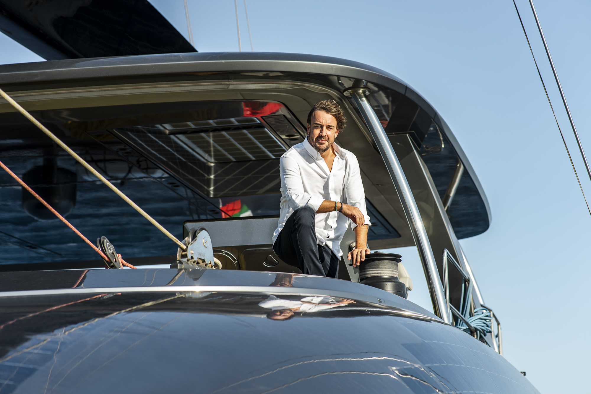 Fernando Alonso and the all-electric Sunreef 80 Eco sail catamaran in ...